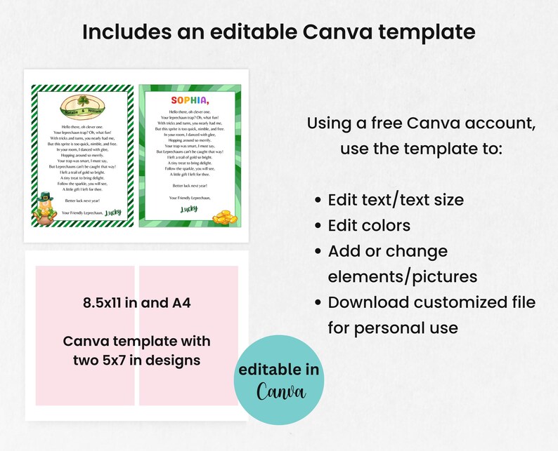 Editable Leprechaun Trap Letter, Letter From Leprechaun, Printable ...