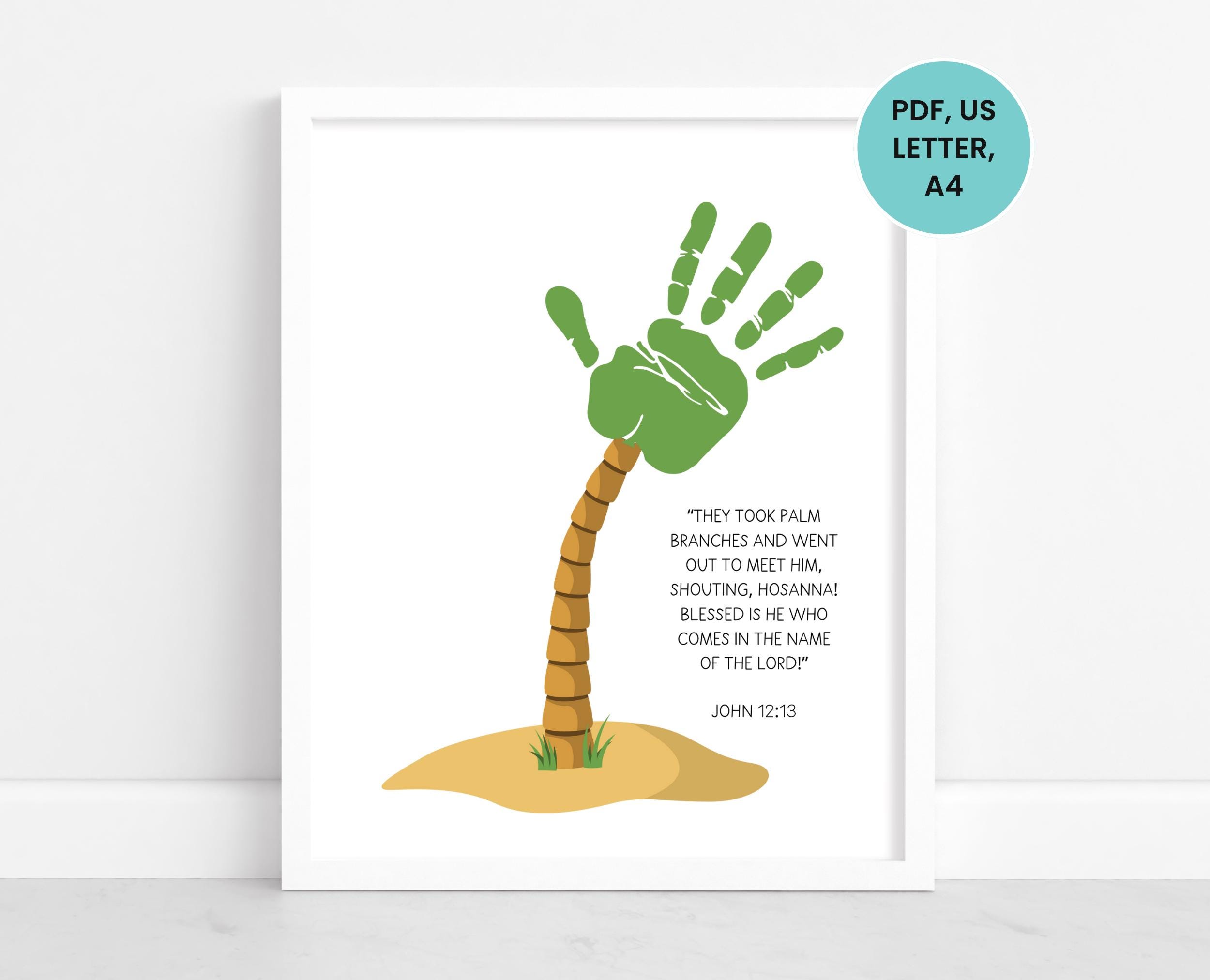 Palm Sunday Handprint Art Template, Palm Sunday Handprint Craft ...