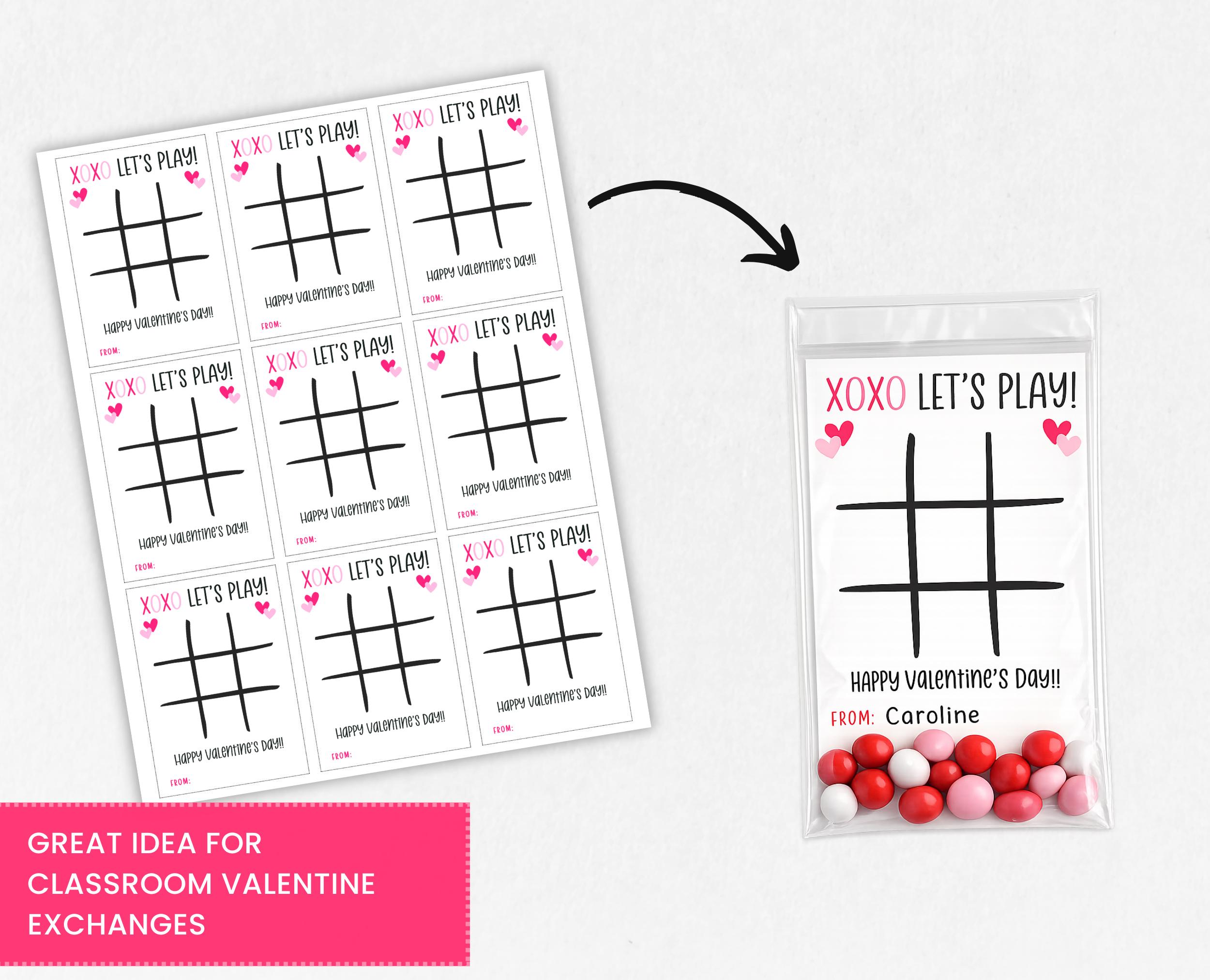Tic Tac Toe Classroom Valentines, Valentine's Day Cards for Kids ...