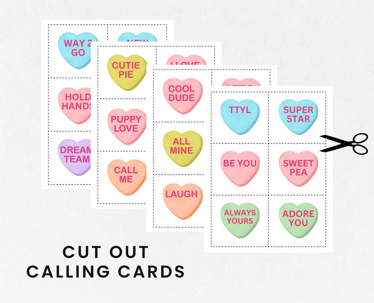 Valentine's Bingo, Valentines Bingo Printable, Conversation Hearts ...