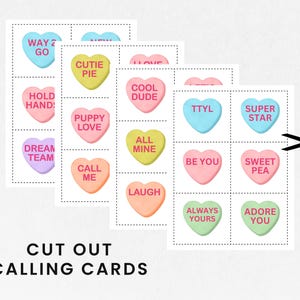 Valentine's Bingo, Valentines Bingo Printable, Conversation Hearts ...
