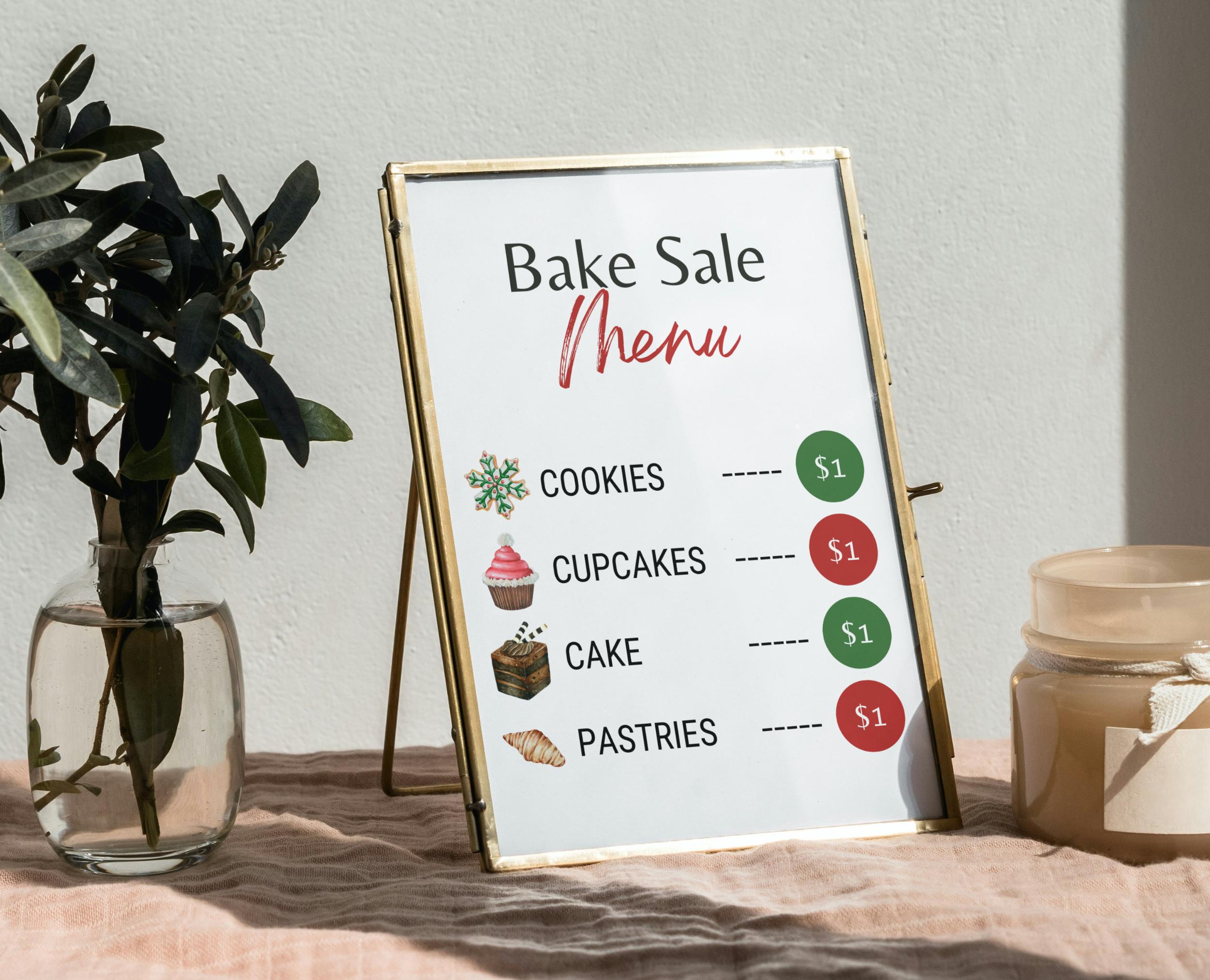 Editable Holiday Bake Sale Flyer, Christmas Bake Sale Fundraiser ...