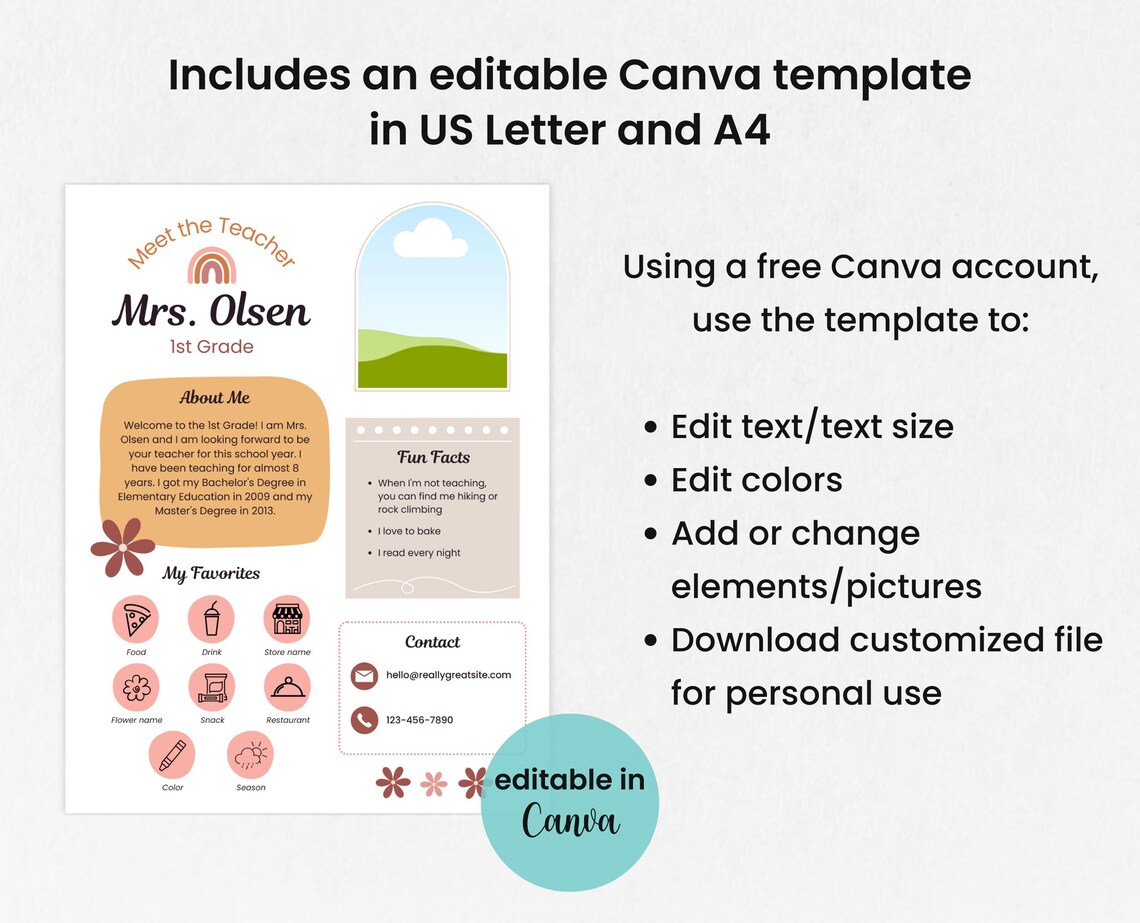 Editable Meet the Teacher Flyer, Meet the Teacher Template, Teacher ...