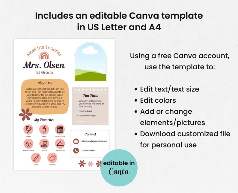 Editable Meet the Teacher Flyer, Meet the Teacher Template, Teacher ...