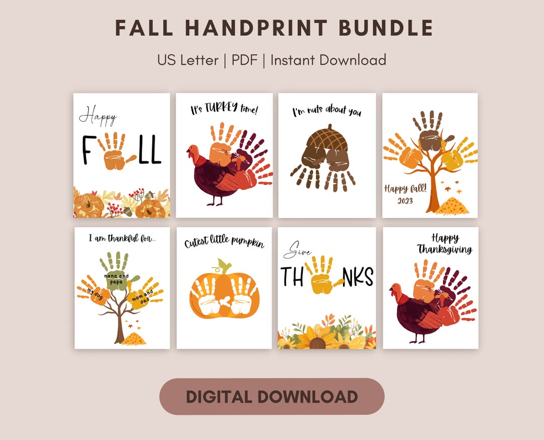 Fall Handprint Templates Toddler Handprint Crafts Handprint - Etsy