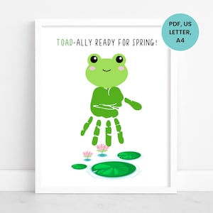 Frog Handprint Art Template, Spring Handprint Craft, Spring Handprint ...
