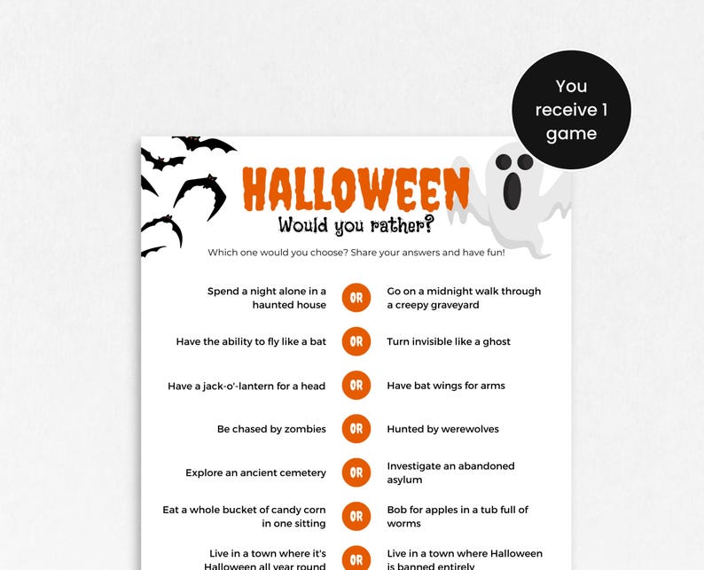Halloween Activities Printable Bundle, Halloween Riddles, Would You ...