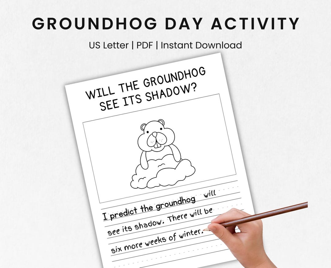 Groundhog Day Writing Activity, Groundhog Classroom Activity, Groundhog ...