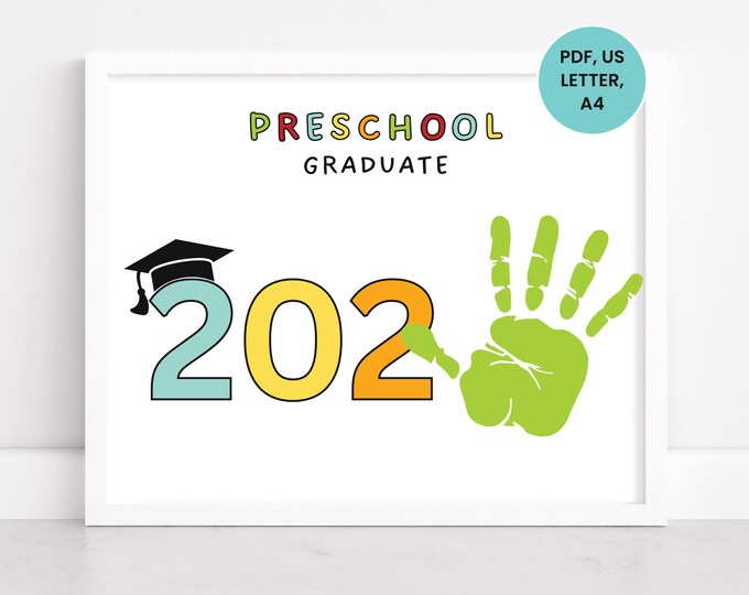 Preschool Graduation Handprint Art Craft, Printable | Last Day of ...