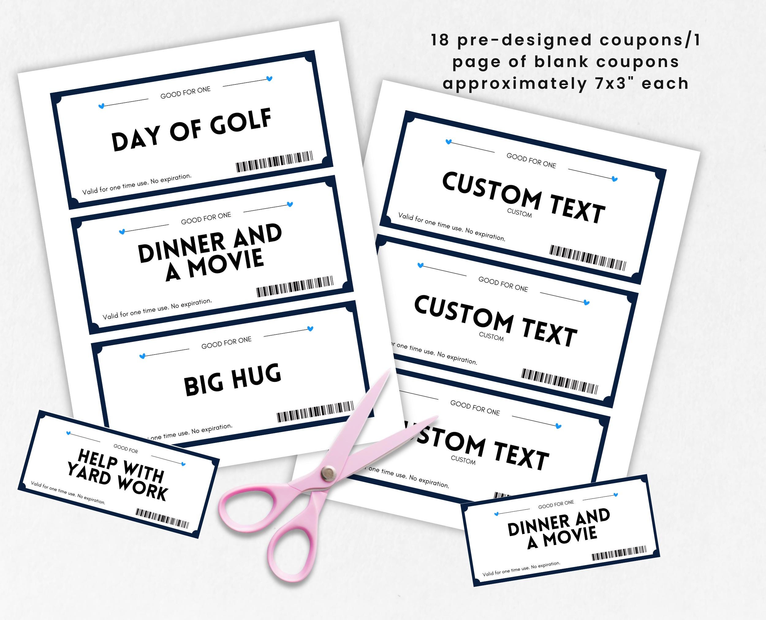 Editable Father's Day Coupons, Printable Dad Coupons, Birthday Coupons ...