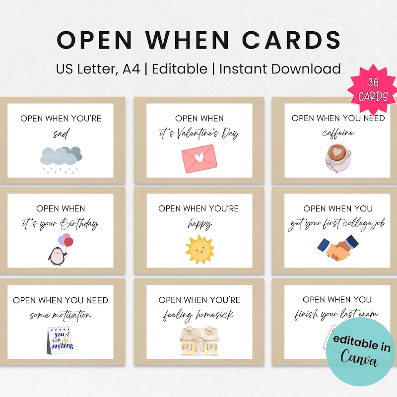 Open When - Etsy