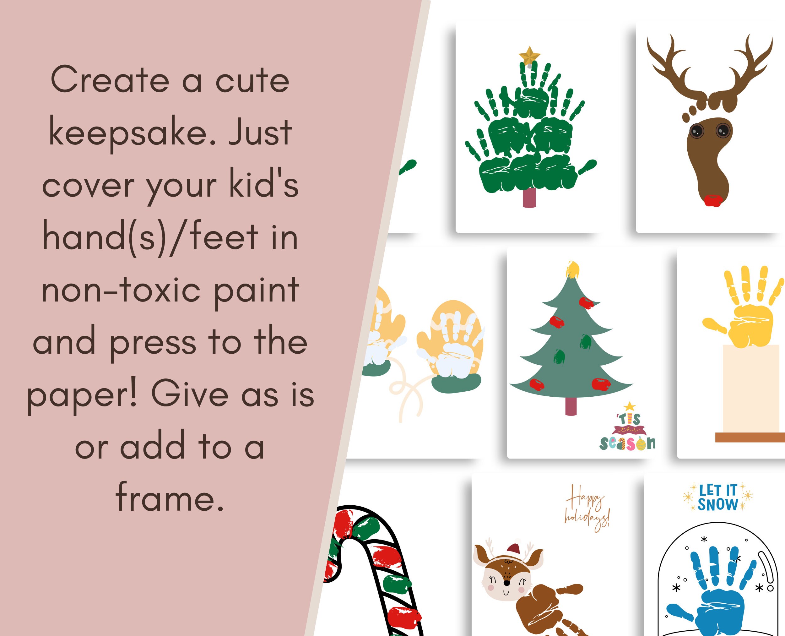 Handprint Bundle for Kids, Fall Handprint Craft, Christmas Handprint ...