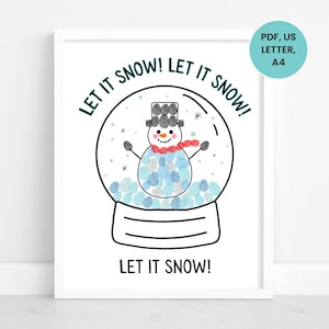 Snow Globe Fingerprint Craft Template, Fingerprint Crafts for Baby ...