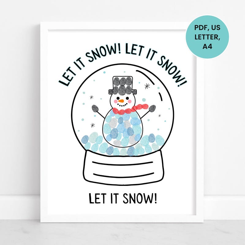 Handprint Snowglobe - Etsy