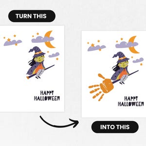 Halloween Handprint Craft Templates, Halloween Handprint Art, Fall ...