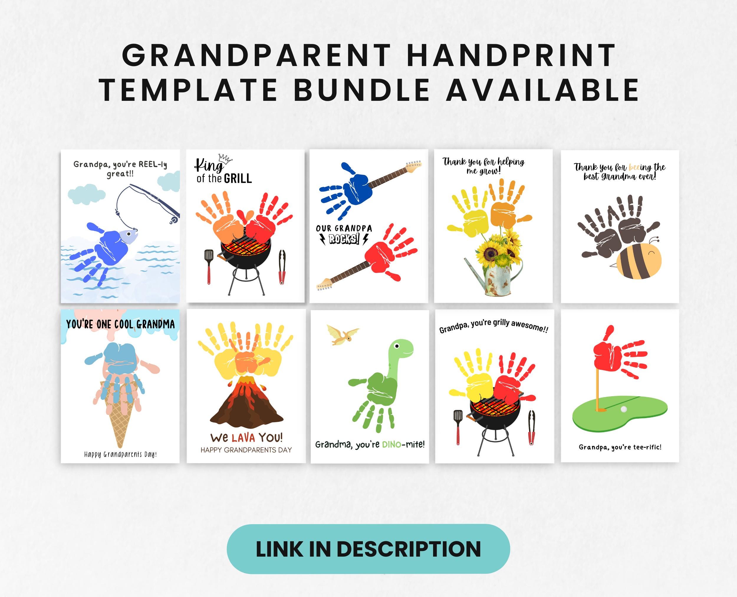 Fishing Handprint Art for Grandpa, Grandparents Day Handprint Craft ...