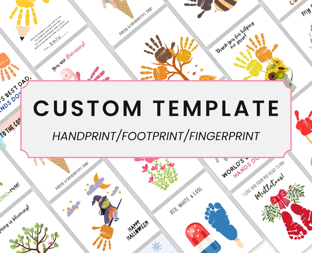 Custom Handprint Art Template, Personalized Handprint Art Created Just ...