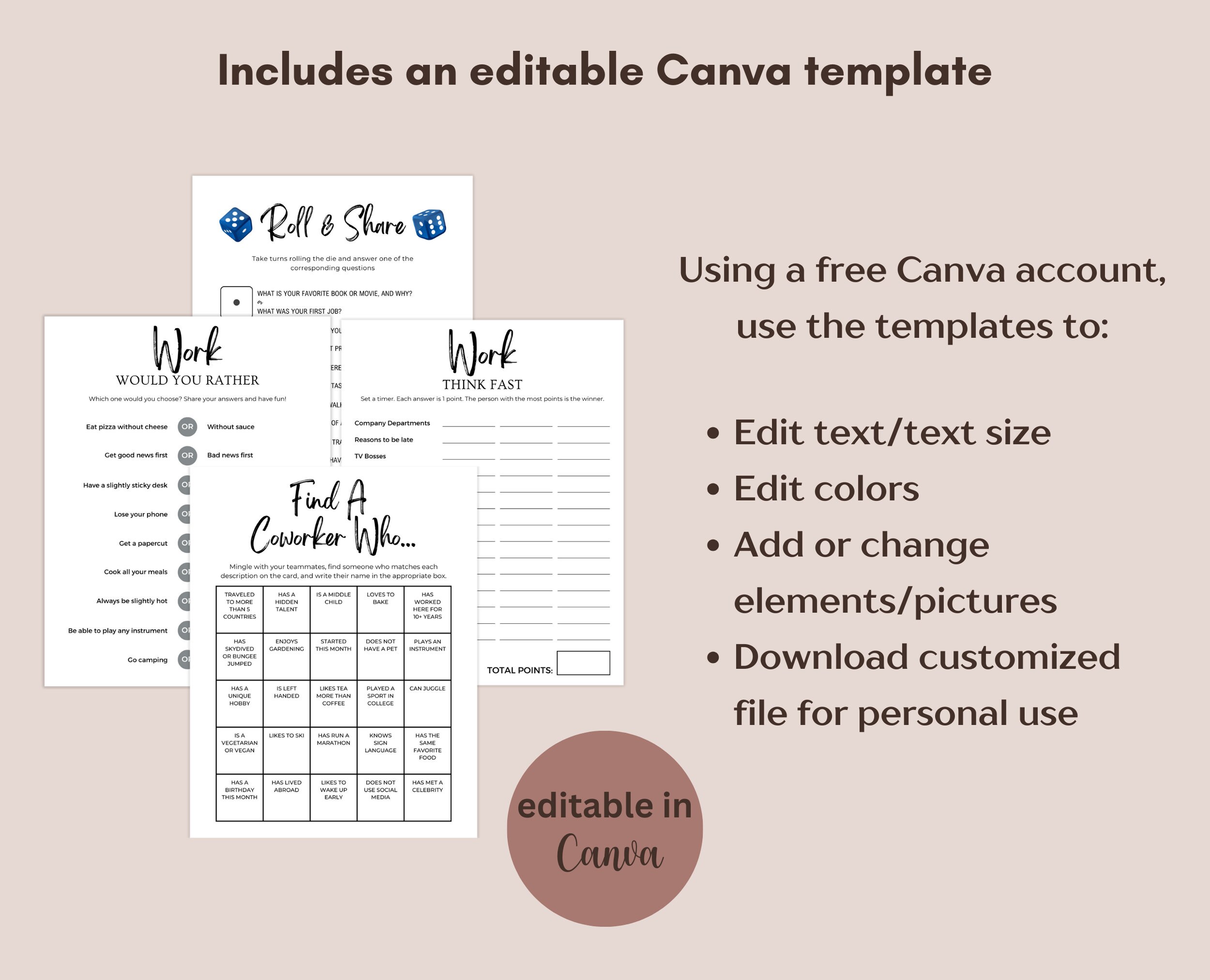 Editable Icebreaker Game Bundle, Team Building Games, Group Activities ...