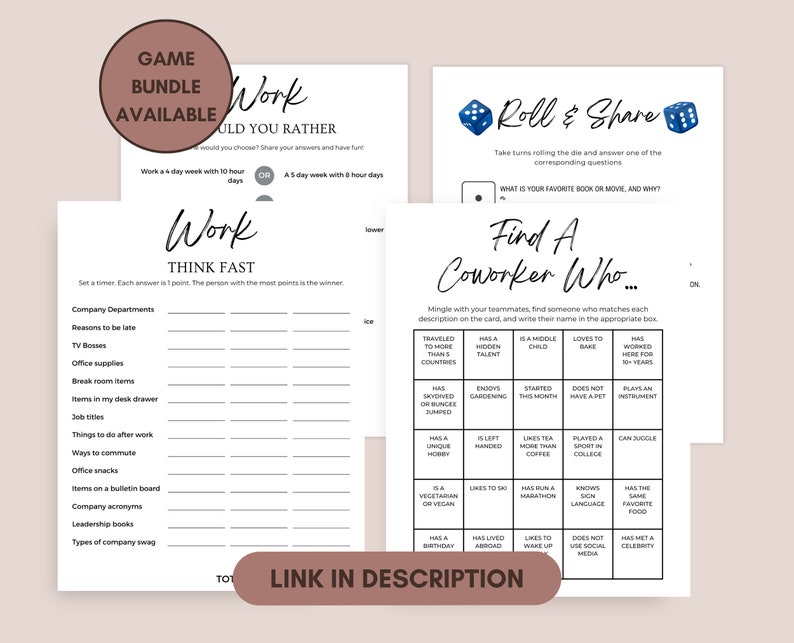 Work Would You Rather Game, Printable Office Party Game, Team Building ...