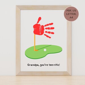 Golf Handprint Art Template for Grandpa, Grandparents Day Handprint ...