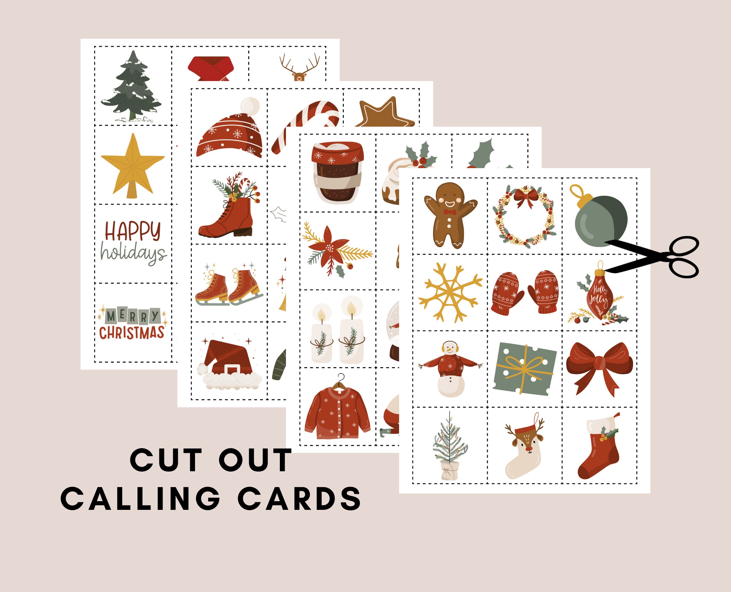 Christmas Bingo Printable Bingo Cards Christmas Party Game - Etsy