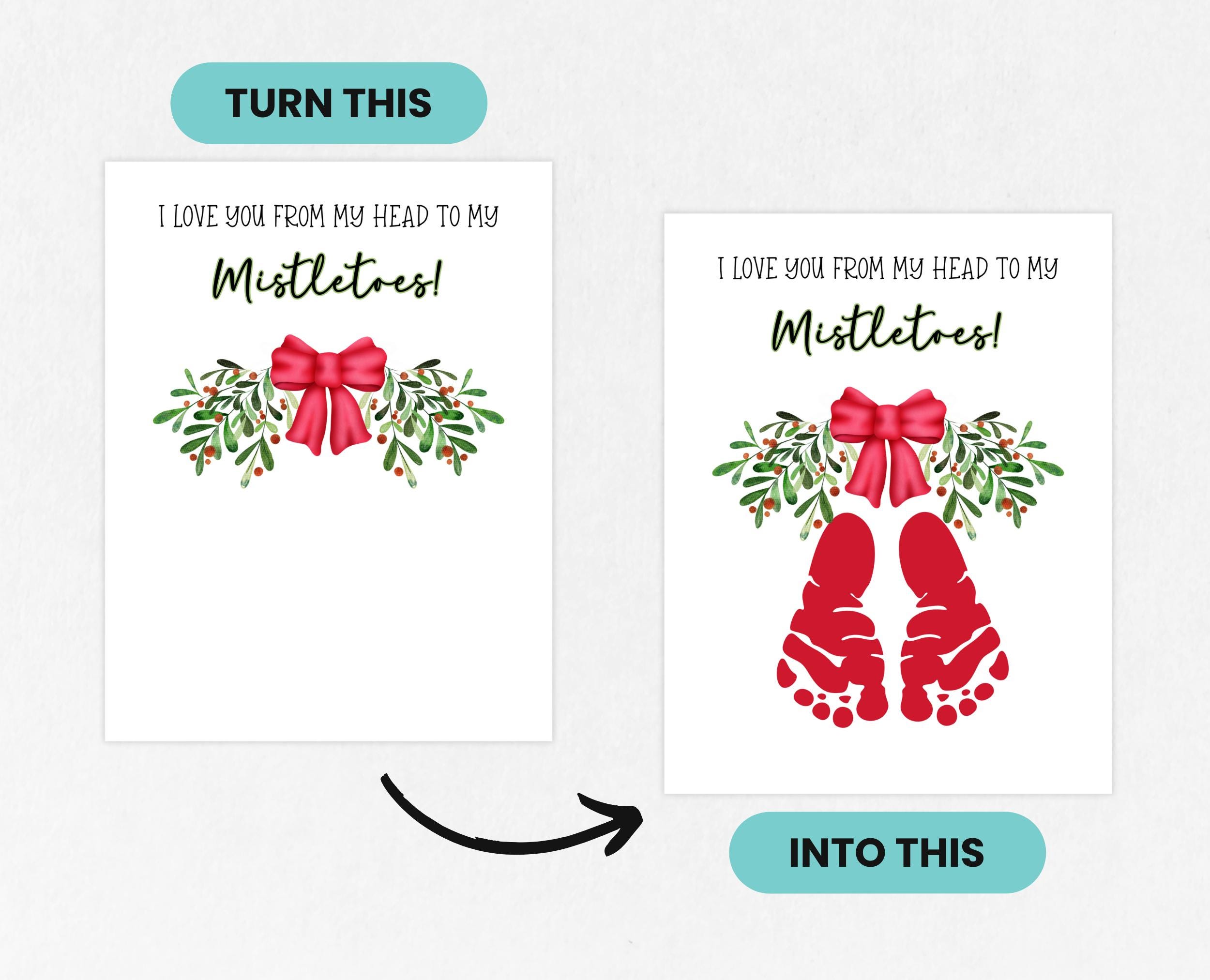 Mistletoes Christmas Footprint Craft Template, Xmas Toddler Footprint ...