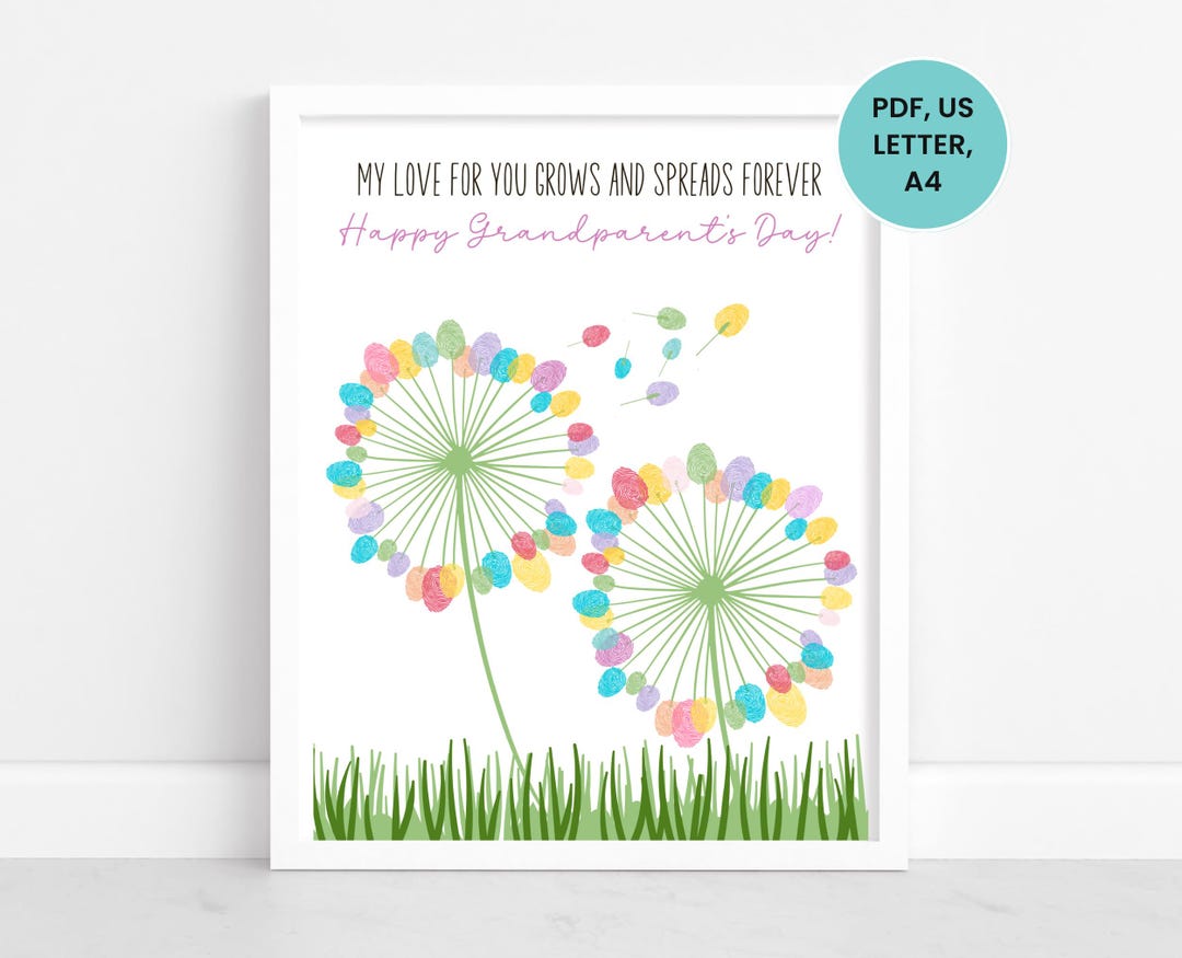 Grandparents Day Handprint Art Template, Grandparents Day Fingerprint ...