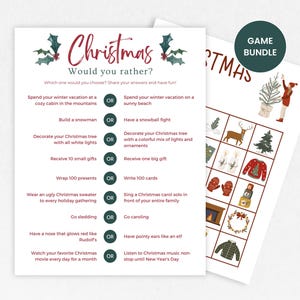 Christmas Activities Printable, Christmas Bingo, Christmas Would You ...