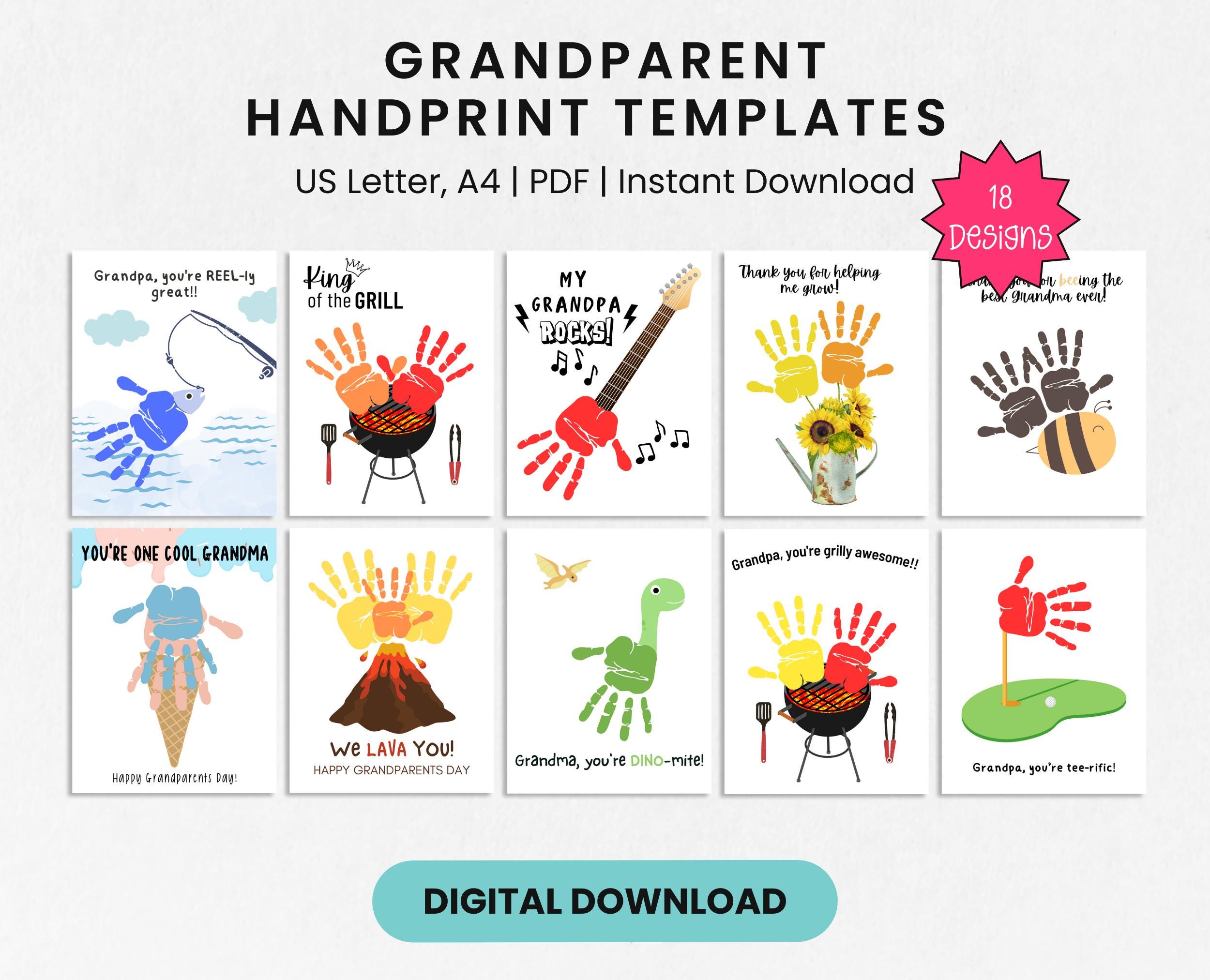 Grandparents Day Handprint Templates, Grandparents Day Handprint Crafts ...