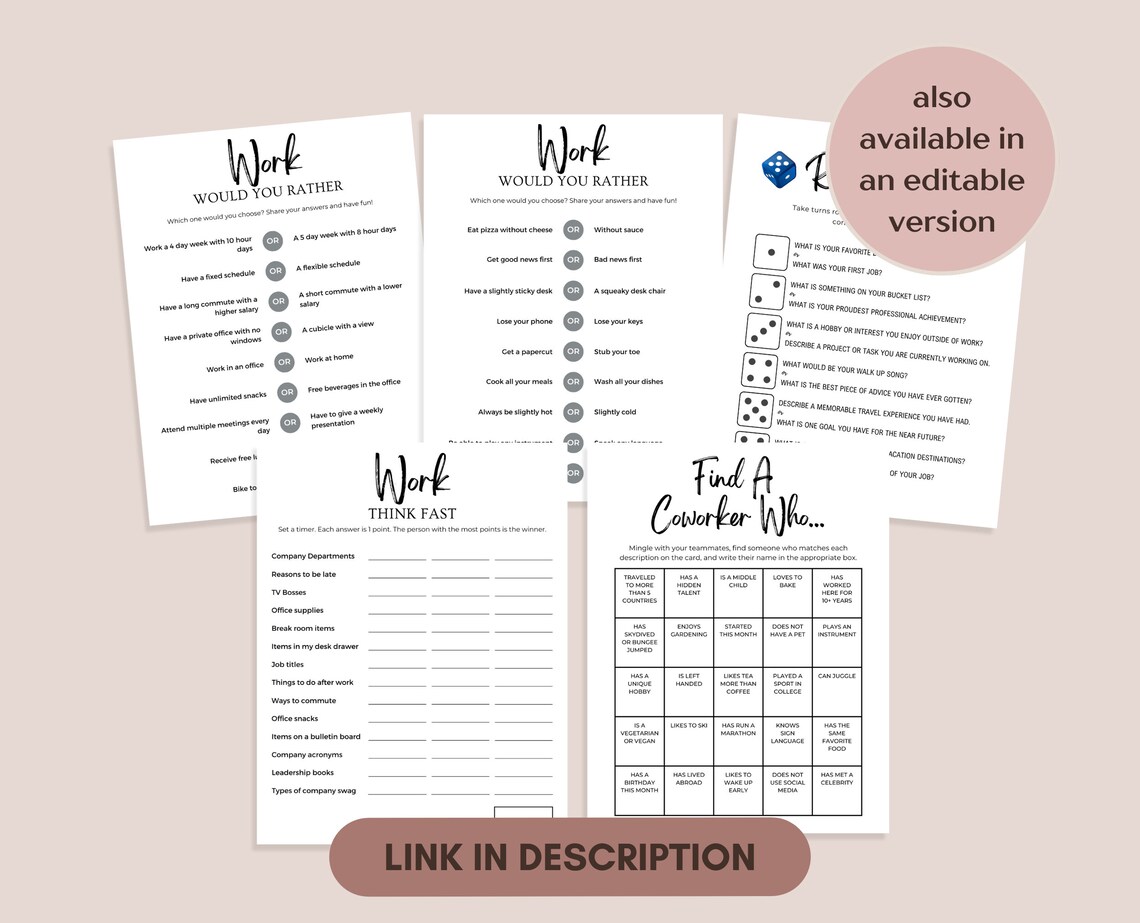 Icebreaker Game Bundle, Printable Team Building Games, Group Activities ...