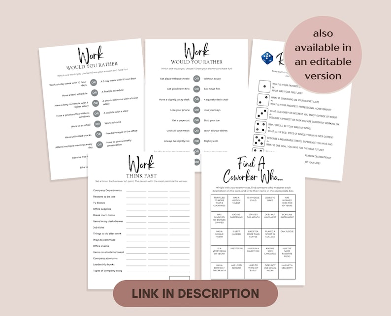 Icebreaker Game Bundle, Printable Team Building Games, Group Activities ...