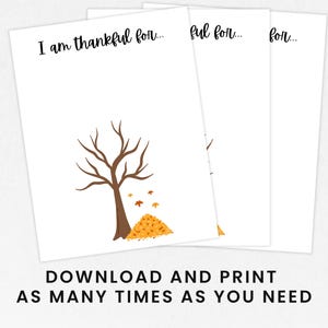 Fall Tree Handprint Art Template, Fall Handprint Craft, I Am Thankful ...