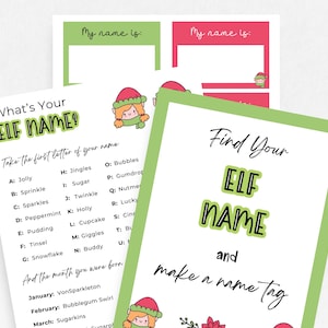 What's Your Elf Name Game, Christmas Name Game Activity, Christmas Day ...