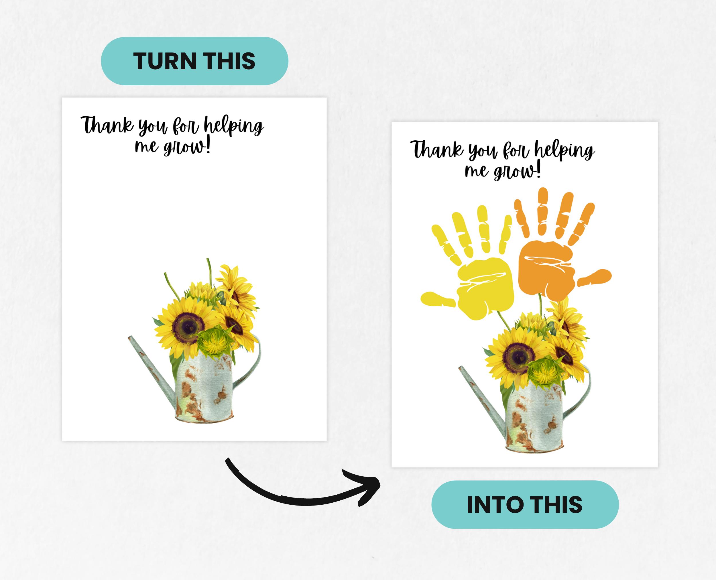 Flower Handprint Art Template, Grandparents Day Handprint Craft, Mother ...