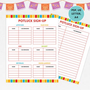 Fiesta Potluck Sign up Sheet, Office Potluck Party Printable, Taco ...
