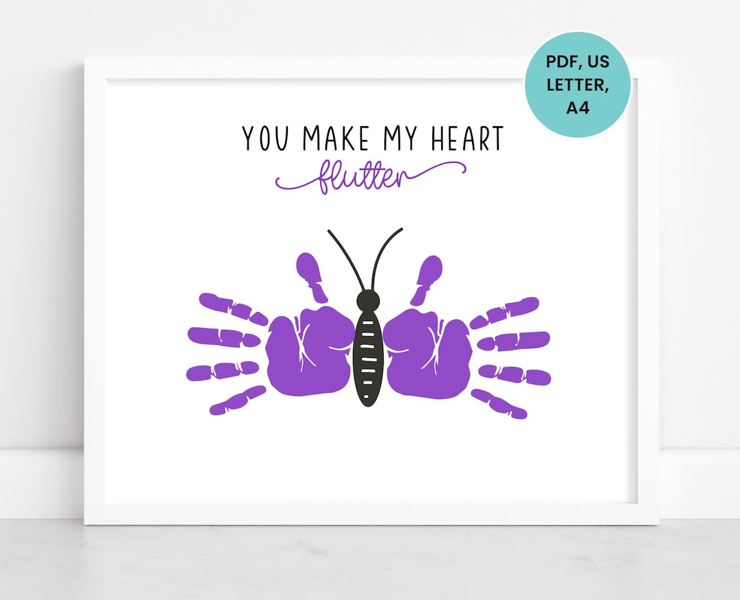 Butterfly Handprint Art Template, Valentines Day Handprint Craft ...