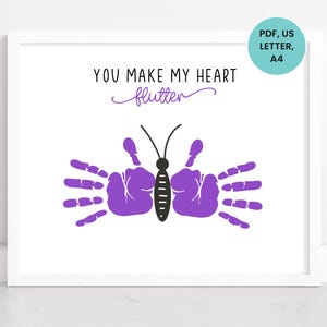 Butterfly Handprint Art Template, Valentines Day Handprint Craft ...