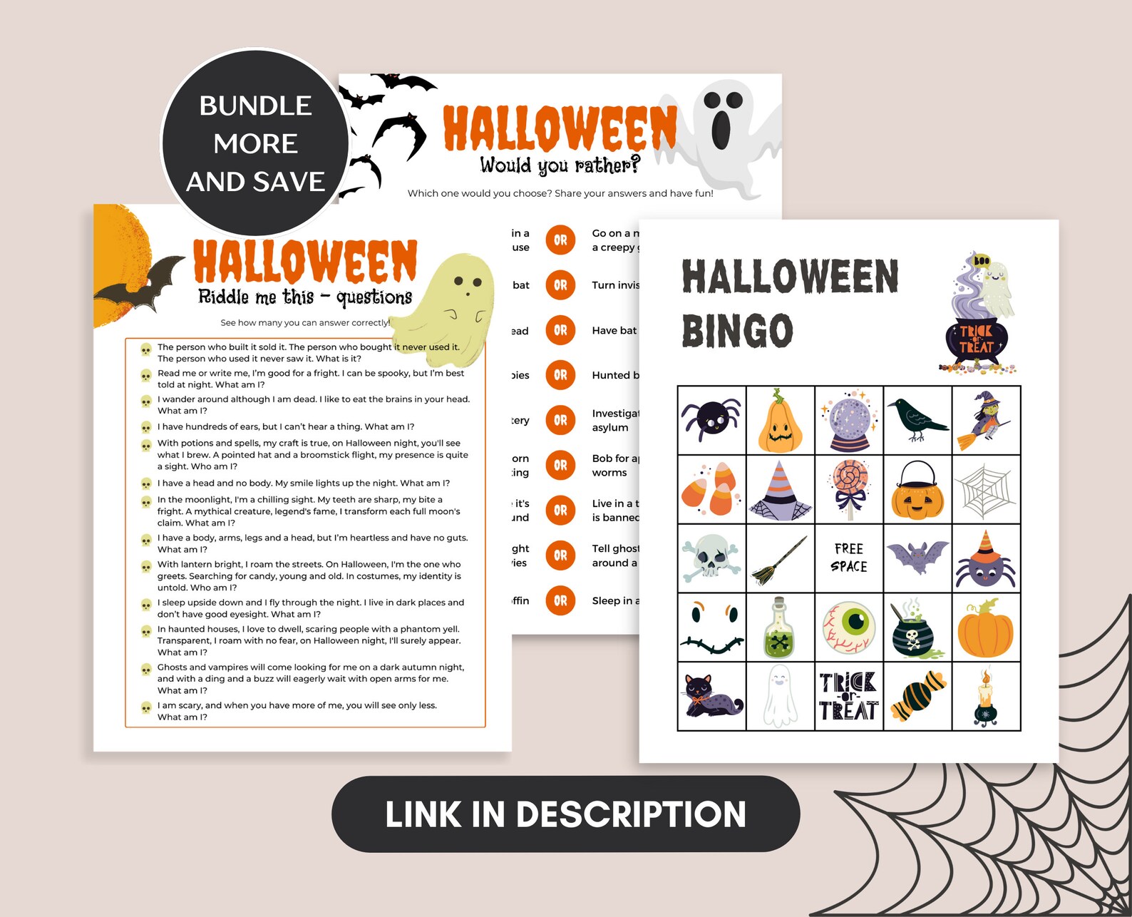 Halloween Activities Printable Bundle Halloween Riddle Me - Etsy