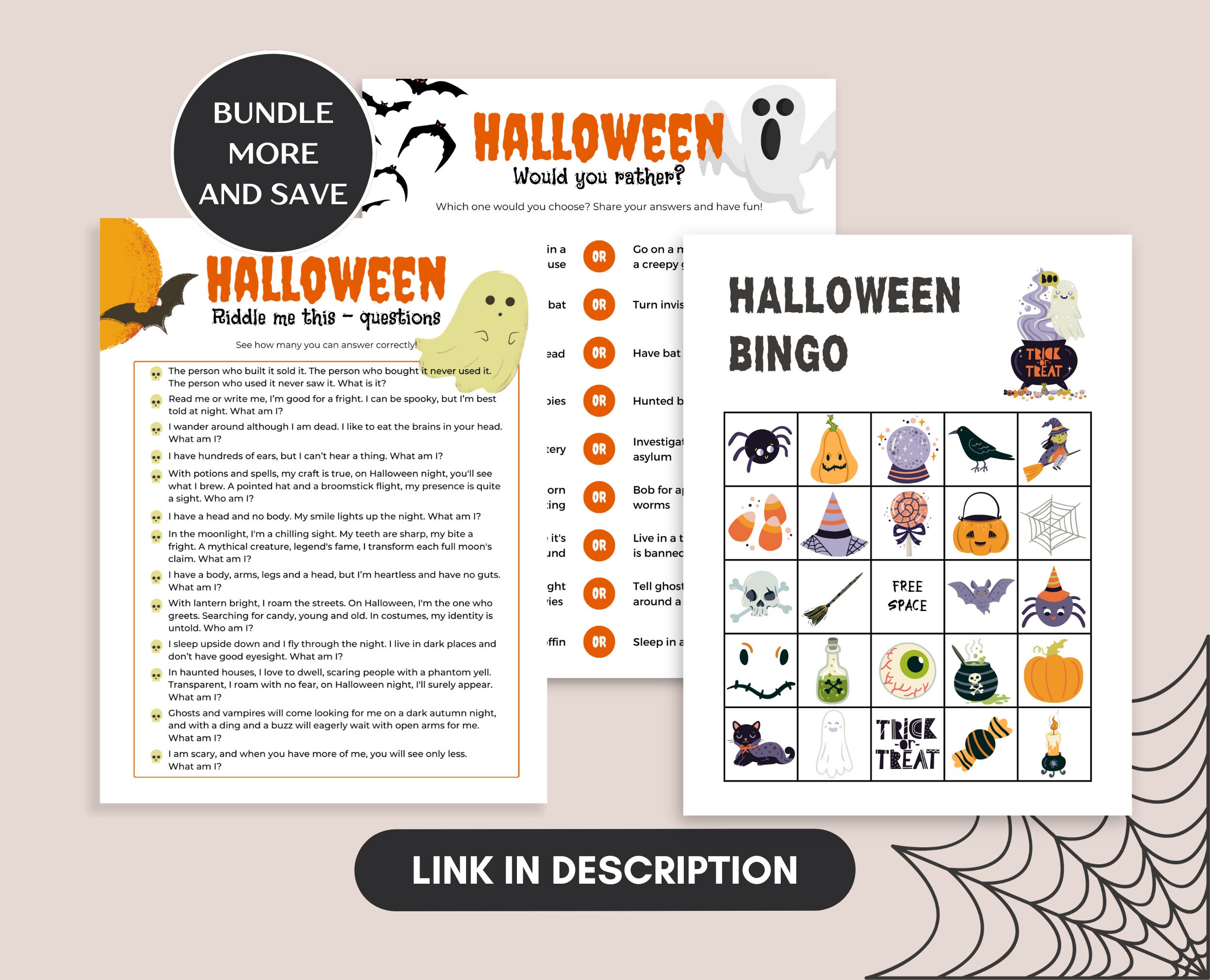 Halloween Activities Printable Bundle Halloween Riddle Me - Etsy