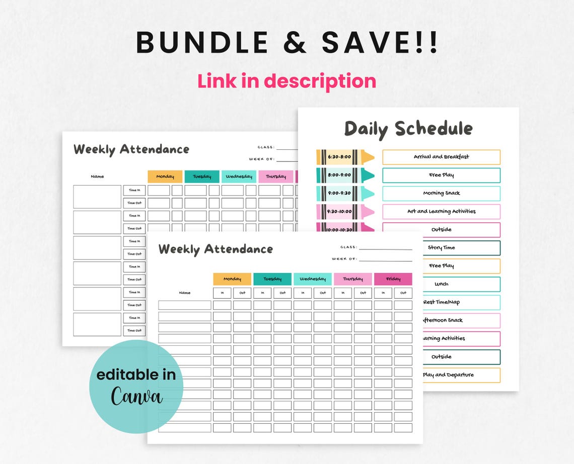 Editable Daily Schedule Template, Daycare Schedule, Preschool Class ...