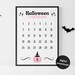 Halloween Countdown Calendar Printable, Pink Halloween Countdown ...