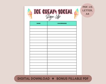 Potluck Sign up Sheet, Office Potluck Party Printable, Summer Party ...