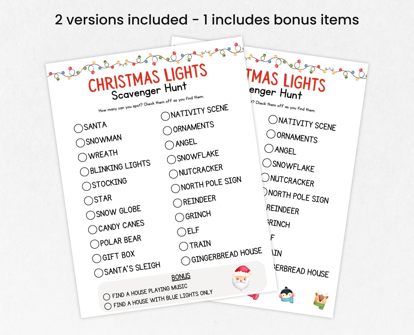 Christmas Lights Scavenger Hunt, Holiday Lights Scavenger Hunt for Kids ...