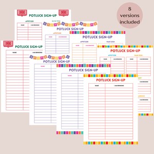 Fiesta Potluck Sign up Sheet, Office Potluck Party Printable, Taco ...