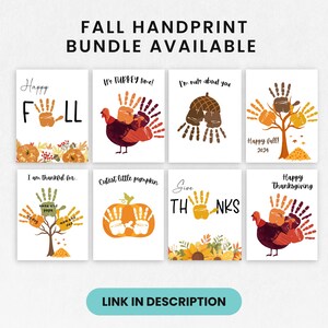 Fall Tree Handprint Art Template, Fall Handprint Craft, I Am Thankful ...