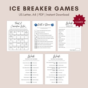 Icebreaker Game Bundle, Printable Team Building Games, Group Activities ...
