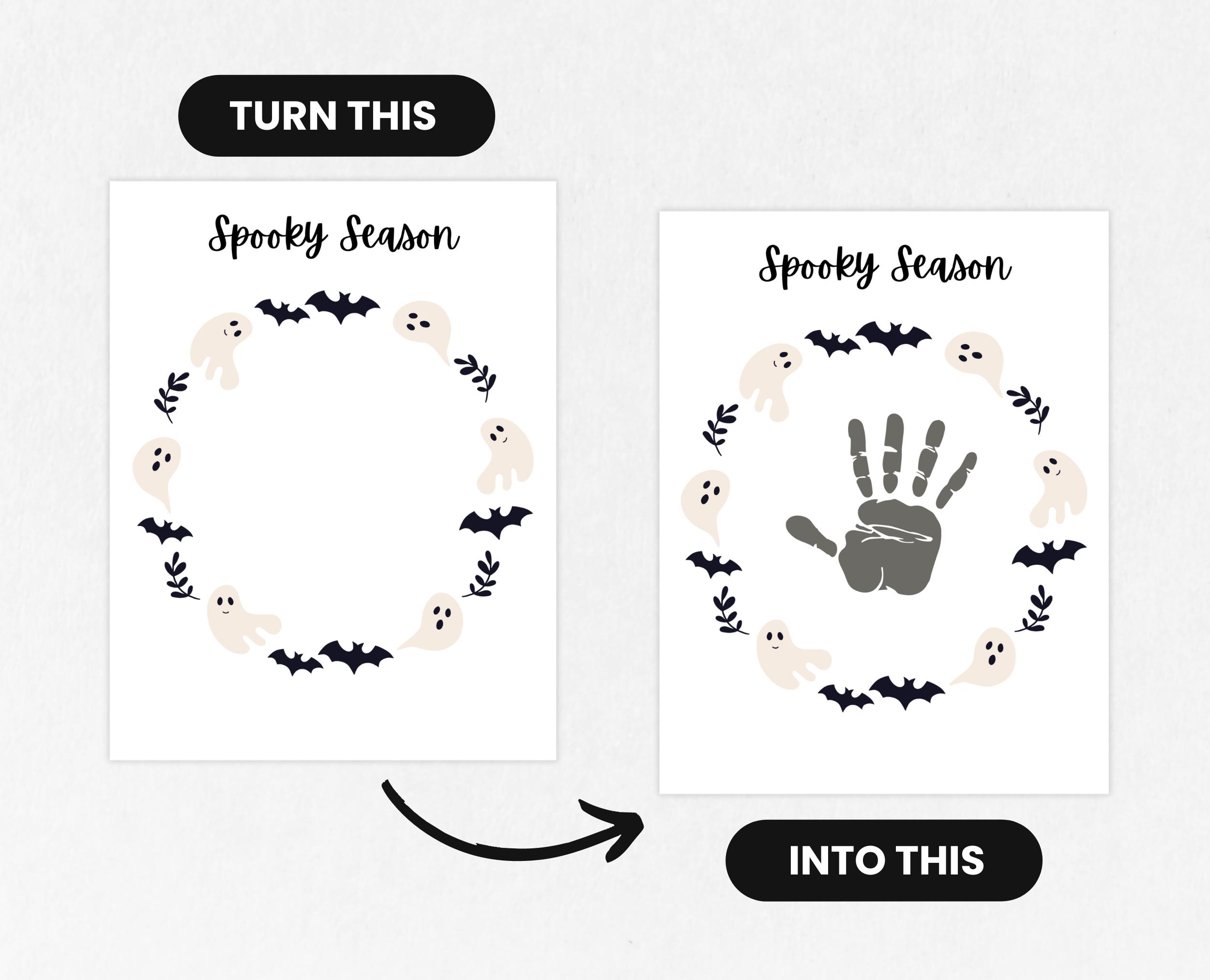 Halloween Handprint Craft Template, Halloween Handprint Art, Halloween ...
