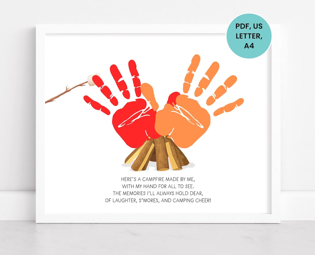 Campfire Handprint Art Template, Campfire Handprint Craft, Kindergarten ...