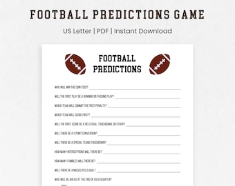 Big Game Predictions, Football Prediction Guessing Game, Football Game ...