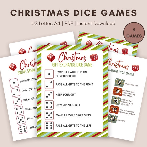 Christmas Dice Game Printable - Etsy